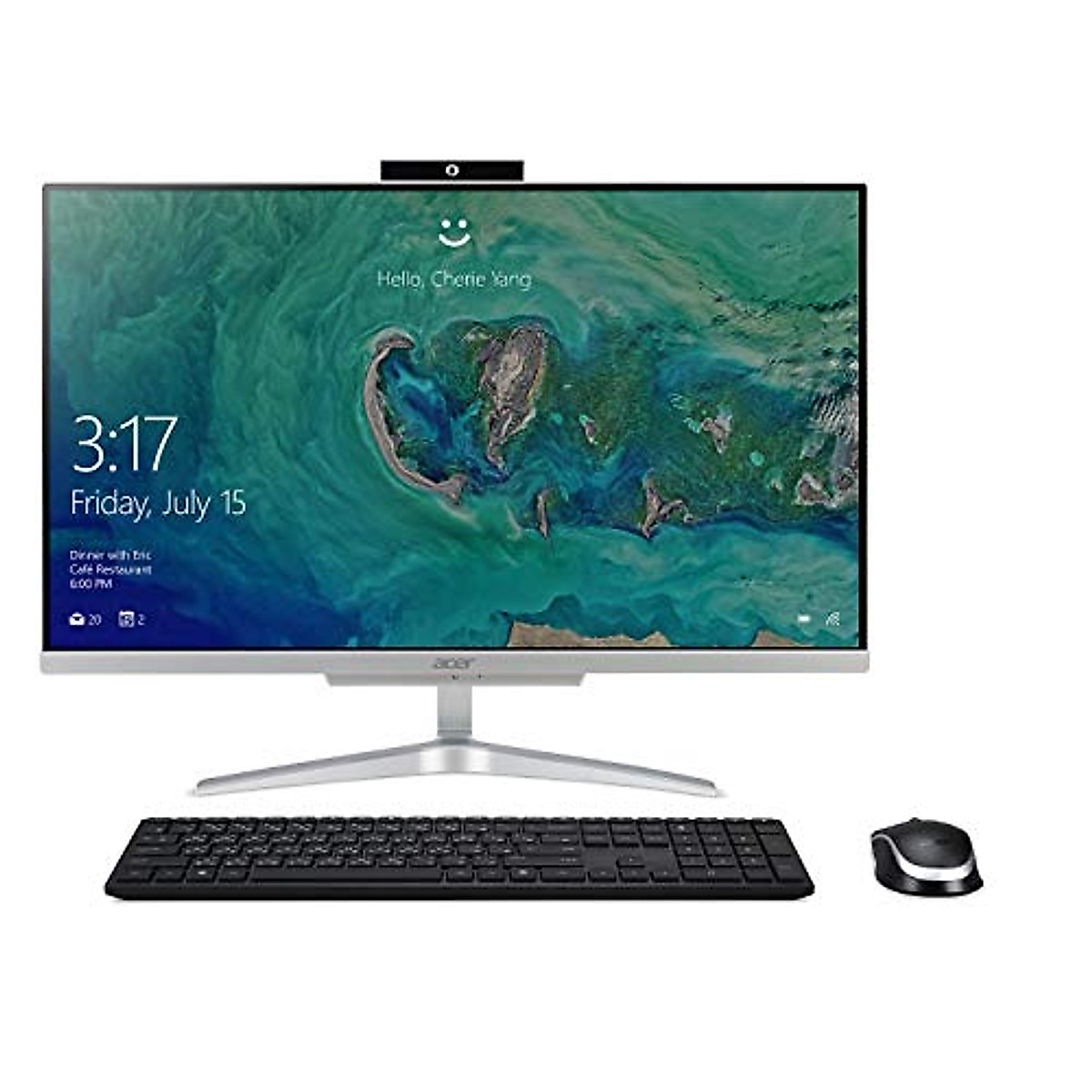 Acer Aspire C24-865-UA91 AIO Desktop, 23.8 inches Full HD, 8th Gen Intel Core i5-8250U, 8GB DDR4, 1TB HDD, 802.11AC Wifi, Wireless Keyboard and Mouse, Windows 10 Home, Silver