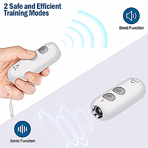 PATPET Dog Barking Control Device - Ultrasonic Dog Bark Deterrent, Handheld Dog Behavior Training Tool Up to 30 Ft Effective Control Range Suitable Dogs Safe to Use Indoor & Outdoor