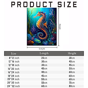 Worihut 5D Diamond Painting Kits 16x20 Inch Round Full Drill Seahorse Diamond Art Sea Theme Kits for Adults, Handmade Gifts for Home Wall Decor