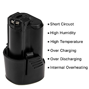 Munikind 2 Packs 2500mAh BAT411 Replacement Battery Compatible with Bosch 12V Battery 12V/10.8V Lithium BAT420 BAT411A BAT412