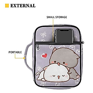 Belidome Purple Cat Bible Covers for Women Bookmark Scripture Journaling Case Outdoor Organizer Protector with Pen Storage Zipper Pockets Waterproof