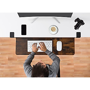 ETHU Keyboard Tray Under Desk, 26.77" X 11.81" Large Size Keyboard Tray with C Clamp-on Mount Easy to Install, Computer Keyboard Stand, Ergonomic Keyboard Tray for Home and Office