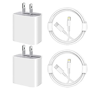 iPhone 14 Charger 20W Adapter for iPhone 13/12/11/14 Series, PD Power Adapter[2-Pack] Wall Plug with 5Ft Charging Cable for iPhone 14/14 Pro/14 Pro Max/14 PLUS/10/9/8