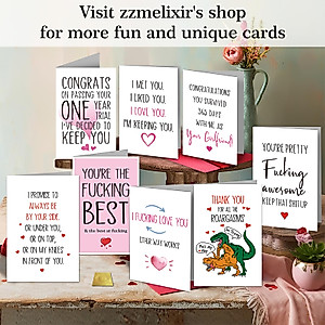 ZZMelixir Funny Thank You Cards for Best Friend, Welcome Cards to Employees, Humorous Motivational Birthday Card for Him Her, Naughty Anniversary Card to Husband