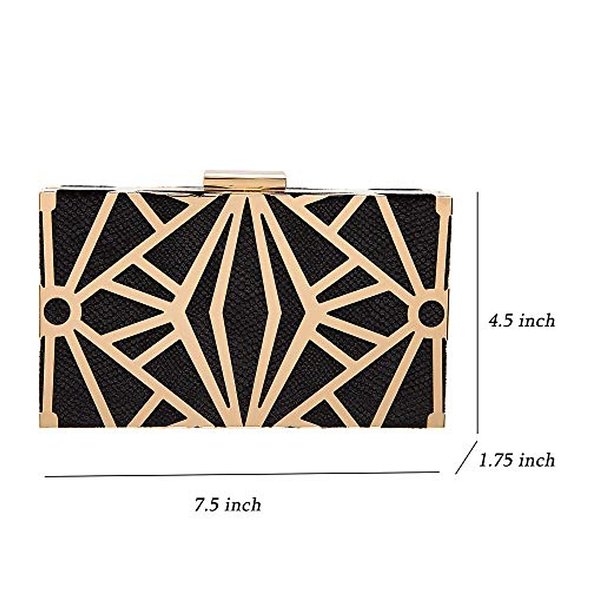CARIEDO Women Evening Bag Elegant Clutch Purse Exquisite Velvet Metal Hollow out Handbags Prom Wedding Party (black)