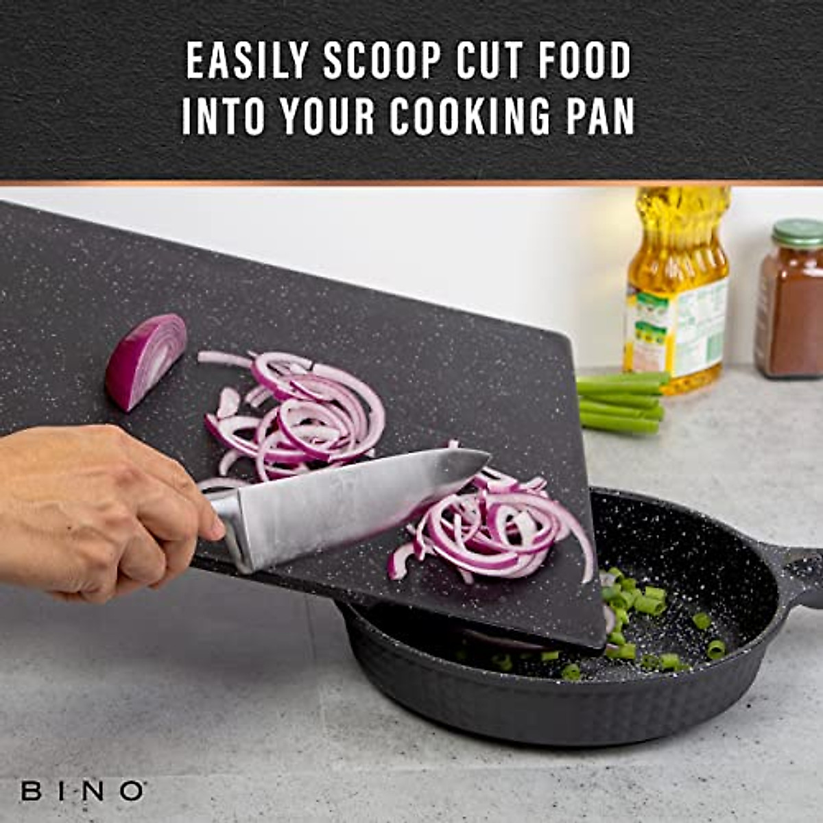 BINO Cutting Board | BPA-Free Chopping Board | Cutting Boards for Kitchen Durable, Large Surface, Multipurpose, Dual-Sided, Dishwasher Safe | Charcuterie Accessories | Home & Kitchen Utensils