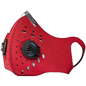 ECO-GEAR Anti Pollution Face Mask with Military Grade Activated Carbon Protection | Anti Smoke, Exhaust Gas, Dust, Pollen | Running, Walking, Cycling and other Outdoor Activities (Pure Red)