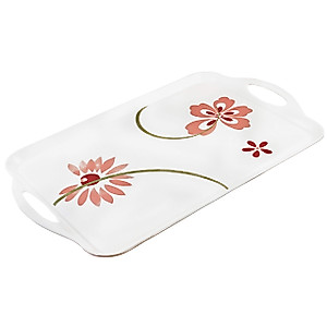 Reston Lloyd Rectangular Melamine Serving/Ottoman Tray, Pretty Pink