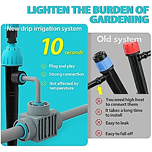 Drip Irrigation Kits,Garden Watering System for Outdoor Plants, Greenhouse Watering Automatic Kits,New Quick Connector 1/4 inch 1/2 inch Blank Distribution Tubing Water Saving Irrigation Micro Sprays