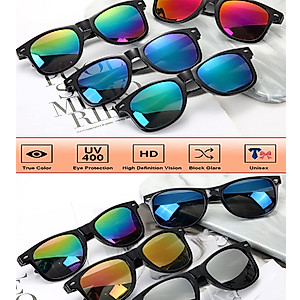 Fsmiling Womens Mens Sunglasses bulk Adults Party Sunglasses Neon Sunglasses Set Color Mirror Lens UV Blocking 15 Pack