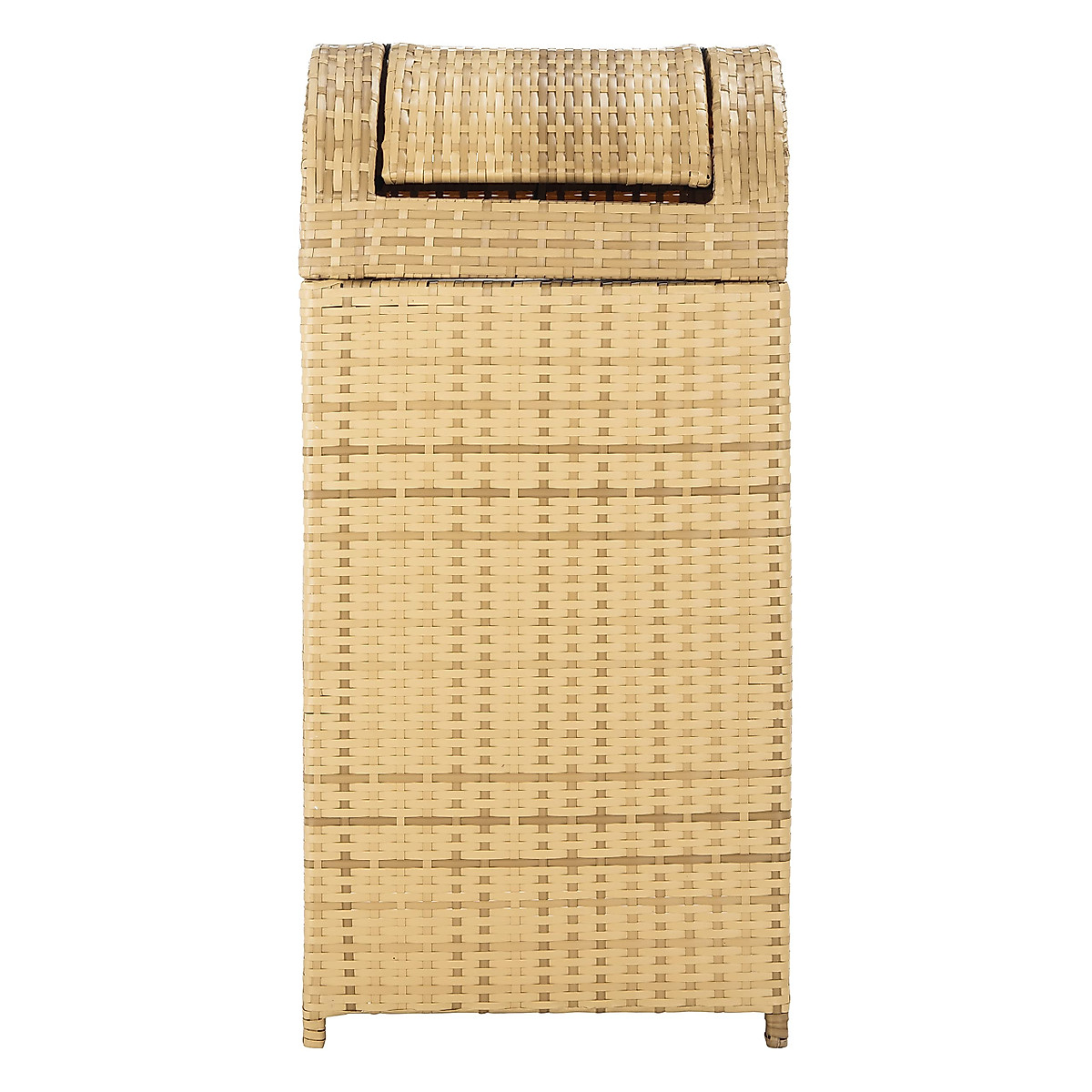 SAFAVIEH Outdoor Collection Mazeli Natural Woven Swing Top Dome Lid Trash Bin (Fully Assembled) PAT7511D