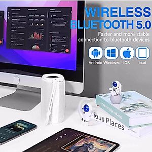 UrbanX Scorpio Series Bluetooth Speaker, IPX6 Waterproof Speakers HD Surround Sound with Punchy Bass, True Wireless Pairing, BT5.3, Portable Speaker for S30 SE - White