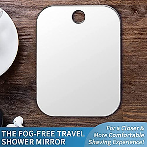Shower Fog Free Mirror Shave (Medium 2 Pcs 6"x4") Shower Mirror Fogless for Shaving,Unbreakable Anti Fog Mirror,Portable Handheld Mirror, Frameless Plastic Makeup Mirror, Bathroom Wall Mirror Hanging
