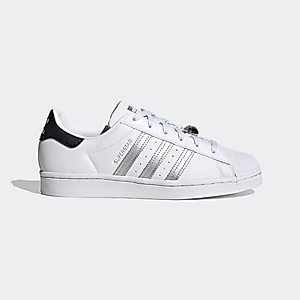 adidas Women's Superstar Sneaker, White/Silver Metallic/Black, 9