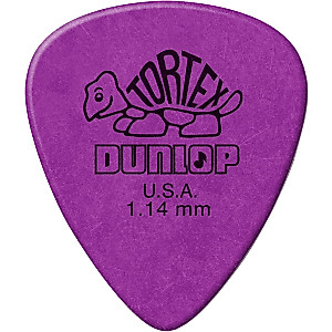 Dunlop Tortex Standard 1.14mm Purple Guitar Pick, 12 Pack
