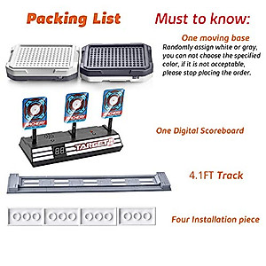 Gasince Running Shooting Target for Nerf Guns Compatible with Nerf N-Strike Elite, Mega & Rival, Electronic Scoring Auto Reset Digital Targets, Ideal Gift Toy for Kids Boys & Girls