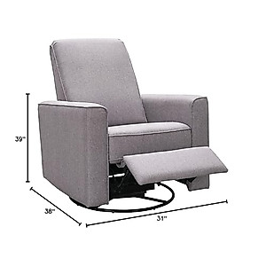 Abbyson Living Hampton Swivel Glider Nursery Recliner - Upholstered, Fully Padded, Reclining Rocking Chair, Taupe