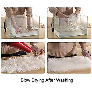 Qushy Deluxe Soft Fuzzy Fur Rugs Faux Sheepskin Shaggy Area Rugs Fluffy Carpet for Living Room Bedroom Sofa Mat(2 x 3ft,Coffee)