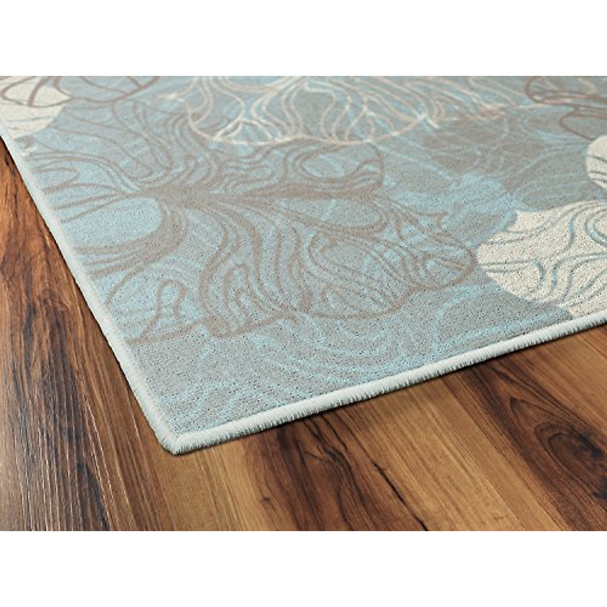 Brumlow Mills Grace Contemporary Modern Floral Blue Area Rug for Bedroom Carpet, Living Room Decor, Dining, Kitchen or Entryway Rug, 3'4" x 5'