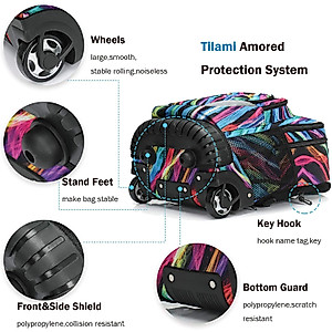 Tilami Rolling Backpack Laptop 18 inch with Lunch Bag, Butterfly