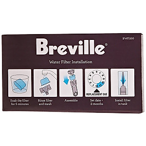 Breville BWF100 Single Cup Brewer Replacement Charcoal Filters White