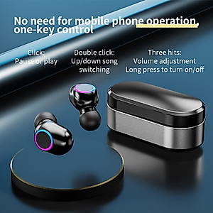 2022 TWS Wireless Bluetooth 5.2 Earhone, Touch Control Stereo Headset with Mic and LED Display, Waterproof Noise-Reduction Earbuds for Sport/Work