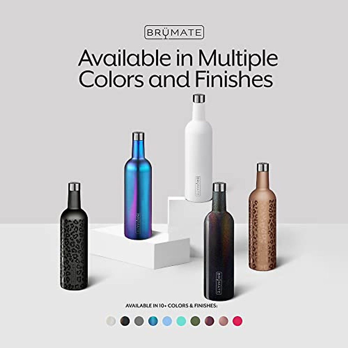 BrüMate Winesulator 25 Oz Triple-Walled Insulated Wine Canteen Made Of Stainless Steel, 24-hour Temperature Retention, Shatterproof, Comes With Matching Silicone Funnel (Glitter Violet)