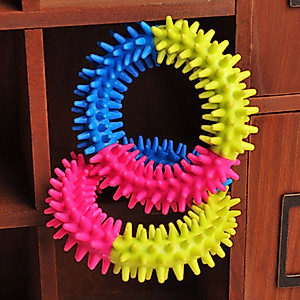 Shuohu Dog's Thorn Ring Chew Toy Rubber Spiny Multicolor Circle Non-Toxic Dental Healthy Training Toys