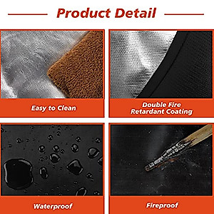 NEZUIBAN Fire Pit Mat, 36'' Round Fireproof Mat for Under Fire Pit, 5 Layers Grill Mat for Protect Deck, Patio, Grass, Lawn, Heat Insulation…