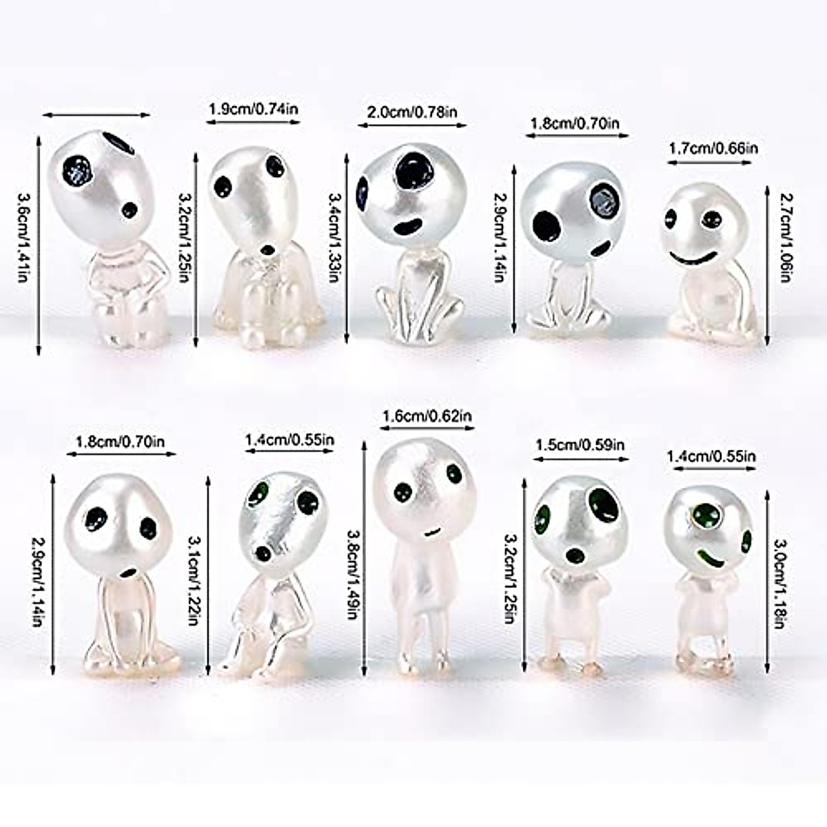 ZFFLYH Princess Mononoke Tree Spirits with Glow in The Dark Rocks and Tree Stump, 62Pcs Luminous Ghost Micro Landscape for Landscape Garden Decoration,Blue