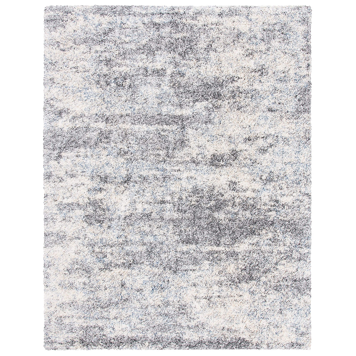 SAFAVIEH Berber Shag Collection Area Rug - 8' x 10', Grey Blue & Cream, Modern Abstract Design, Non-Shedding & Easy Care, 1.2-inch Thick Ideal for High Traffic Areas in Living Room, Bedroom (BER219G)