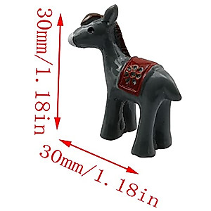 LQ Industrial Resin Donkey 10PCS Mini Mini Resin Donkey Animal Decoration for Fairy Garden Dollhouse Terrarium Bonsai Craft Micro Landscape