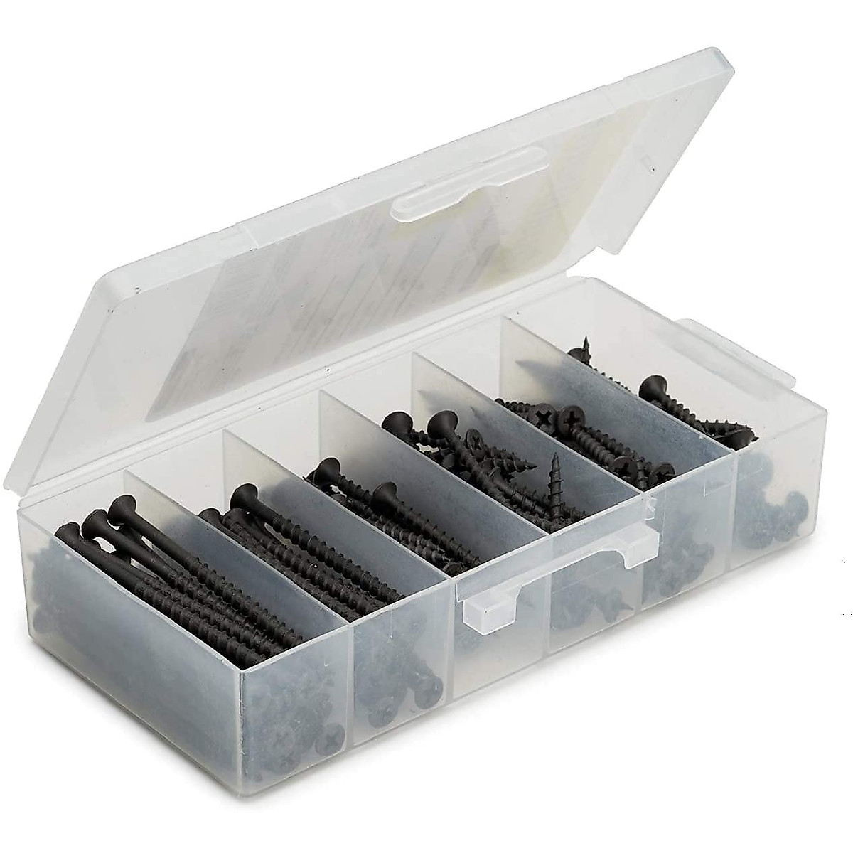 FASTENPOWER #6 Drywall Screws Assortment Kit, 6 Sizes 500pcs Bugle-Head Coarse Thread Sharp Point Drywall Screws Set, Phosphate Coated Drywall Screws Kit for Drywall Sheetrock, Furniture