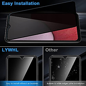 LYWHL [2 Pack for Samsung Galaxy A14 5G Privacy Screen Protector, Anti Spy Tempered Glass 9H Hardness Protective Film for Galaxy A14 6.6”, Anti Scratch Case Friendly Bubble Free Easy Install - Black