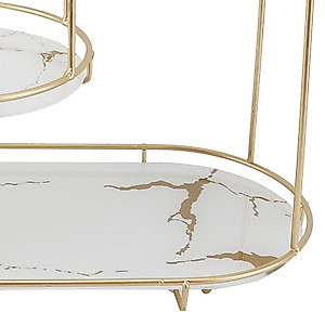 Bathroom Counter Organizer, Iron Glass 2 Tier Vanity Tray, Skincare Makeup Organizer Shelf, Vanity Organizer Bathroom Counter Shelf for Cosmetics, Toiletries, Lotions, Perfumes