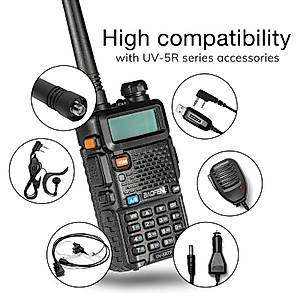 Baofeng UV-5RTP Dual Band Two Way Radio, UV-5R 8W High Power Version, Ham Radio Handheld with Earpiece, Black