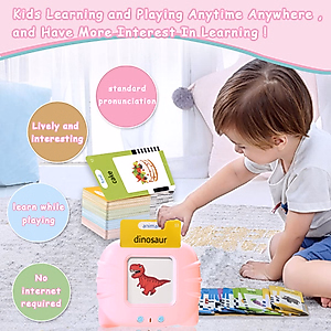 Talking Flash Cards Learning Toys for Toddlers Ages 2 3 4 5 6 Year Old Boys Girls Speech Therapy Toy Autism Toys Educational Preschool Toy Baby Flashcard 224 Sight Words Birthday Gift for Kids (Pink)
