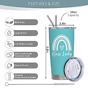 Pewuvos Boss Christmas Gifts for Women, Bosses Lady Gifts for Her, Best Lady Boss Ever Gifts, Female Boss Appreciation Gifts, Funny Boss Lady Gifts, Gift for Boss Lady 20 oz Tumbler