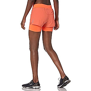 Under Armour Qualifier Speedpocket 2-in-1 Short, Coral Dust (642)/Reflective, X-Small
