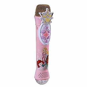 eKids Disney Princess Karaoke Microphone with Bluetooth Speaker, Wireless Microphone Connects to Disney Songs Via EZ Link Feature, for Fans of Disney Princess Toys