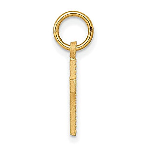 FindingKing 10K Yellow Gold Cross Charm Religious Pendant