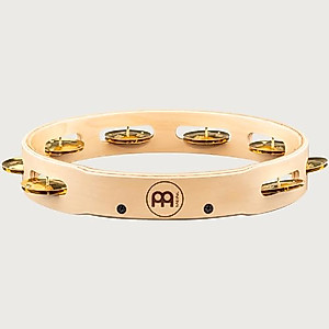 Meinl Percussion Artisan Edition Tambourine with Solid Brass Jingles, Single Row-NOT Made in CHINA-10 Maple Frame, 2-Year Warranty (AE-MTA1B)