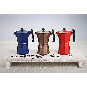 MAGEFESA ® Colombia Brown Stovetop Espresso Coffee Maker, 6 cups / 10 oz, make your own home italian coffee with this moka pot cuban coffee, made in extra thick aluminum, safe and easy to use, café