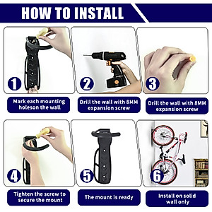 Auwey Bike Rack Garage Hanger Wall Mount Hook Rack Holder Bicycle Hanger Storage Vertical Bike Hook for Indoor Shed, Heavy Duty Holds up to 66 lb