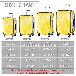 Reginary 8 Pieces Clear Luggage Cover PVC Waterproof Suitcase Cover Protector for Luggage Spinner Wheels Suitcase(20 Inches, 24 Inches, 28 Inches, 30 Inches)