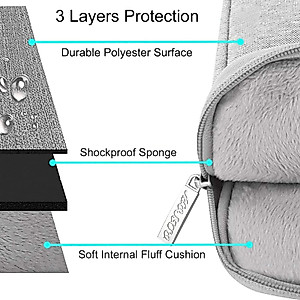 MOSISO Laptop Case 17.3 inch, 17-17.3 inch Laptop Sleeve Compatible with Dell, HP, Lenovo, Asus, Acer, Alienware, Polyester Vertical Computer Sleeve Bag with Pocket, Gray