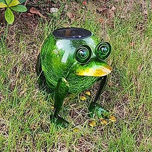 Yard Décor Frog Solar Light Iron Ornament Garden Decor Waterproof Outdoor Decorations for Patio Tabletop LED Lantern