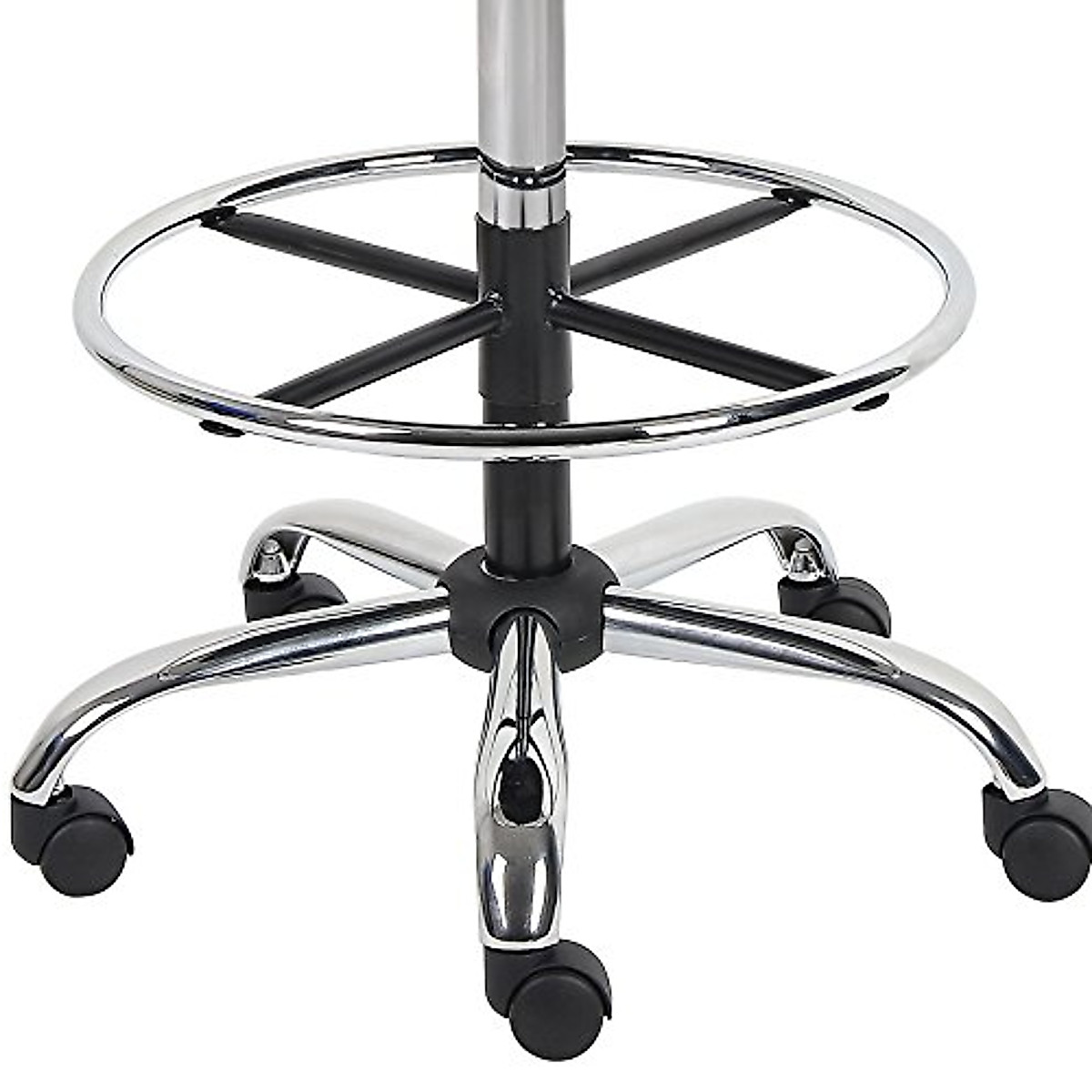 Boss Office Products B16245-BK Be Well Medical Spa Drafting Stool with Back, Black