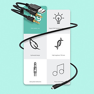 Replacement 3.5mm Arctis Headset Cord, Arctis 7 Audio Cable Wire Compatible with SteelSeries Arctis 5, Arctis 3, Arctis Pro Wireless, Arctis Pro Gaming Headsets to PC Laptop, 6FT