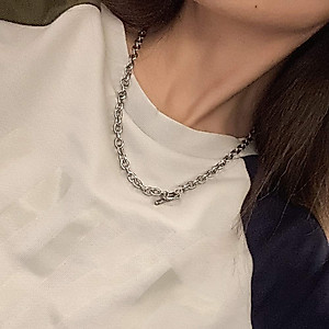 YERTTER Dainty Unique Punk Layering Chain Choker Necklace Boho Jewelry Set Layered Pendant Statement Chunky Chain Necklace for Women Man